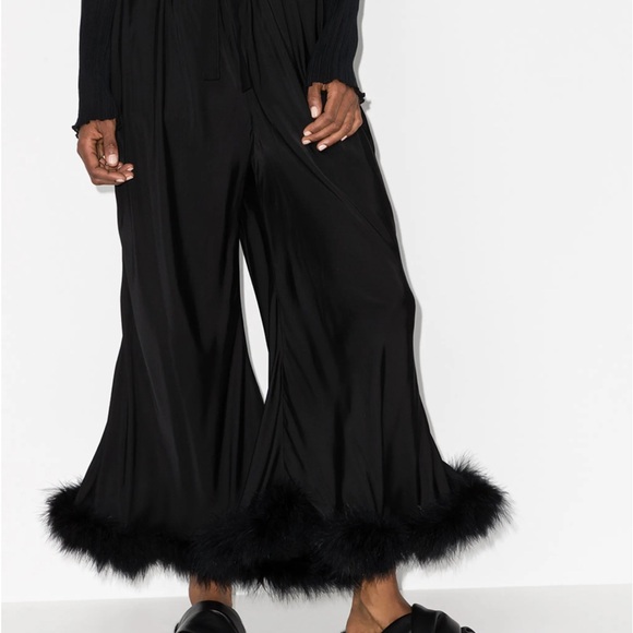 Sleeper | Pants & Jumpsuits | Sleeper Black Flare Pants With Faux Fur ...